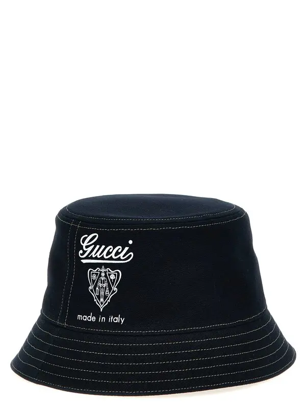 Gucci Coat Of Arms Cotton Canvas Bucket Hat