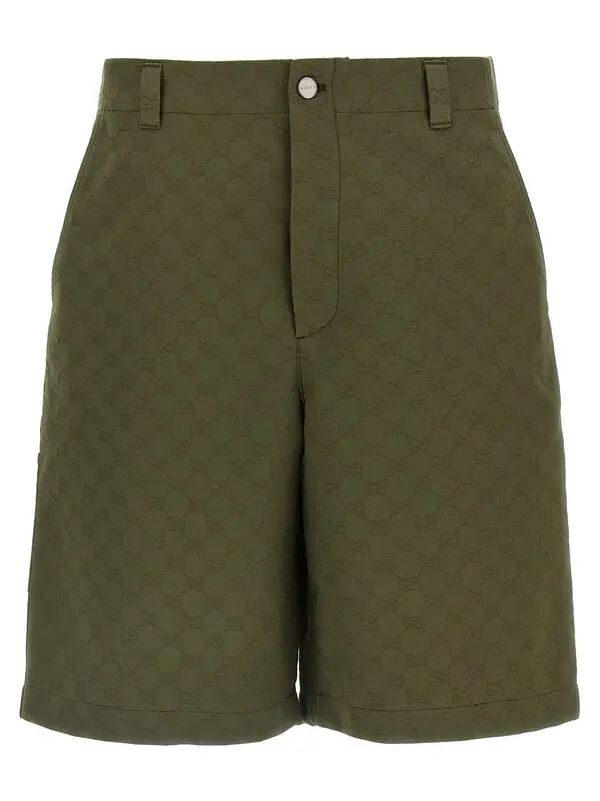 Gucci Gg Fabric Wide Leg Bermuda Shorts