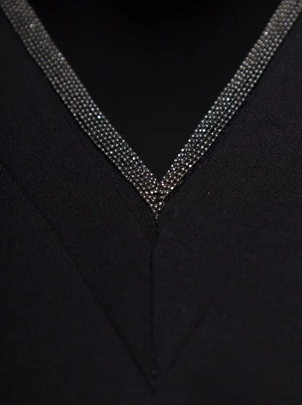 Brunello Cucinelli T-shirt With Monile Detail - Black