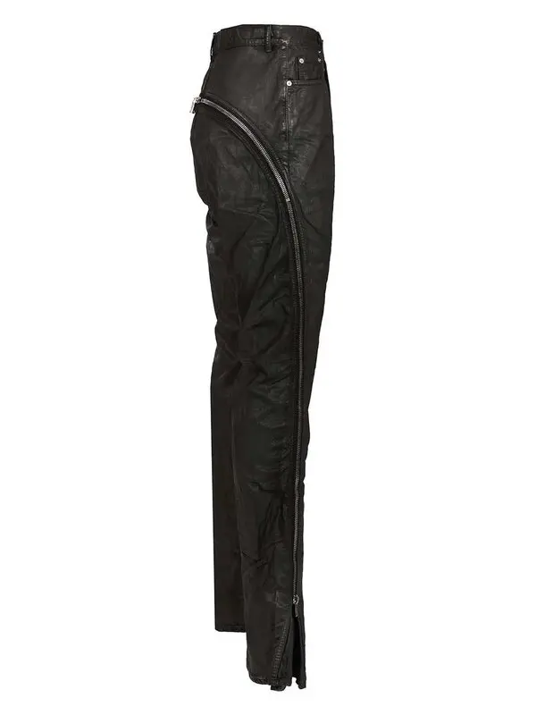 Rick Owens Bolan Banana Waxed Denim Jeans - Black