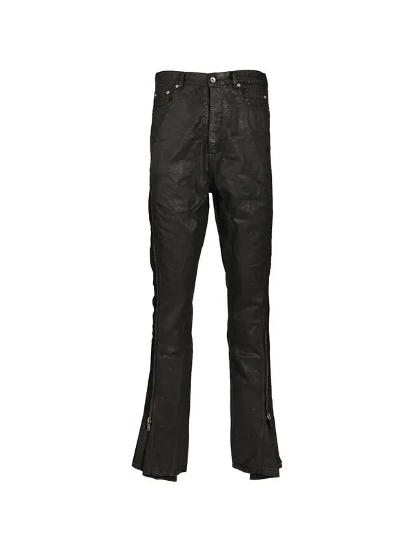 Rick Owens Bolan Banana Waxed Denim Jeans - Black