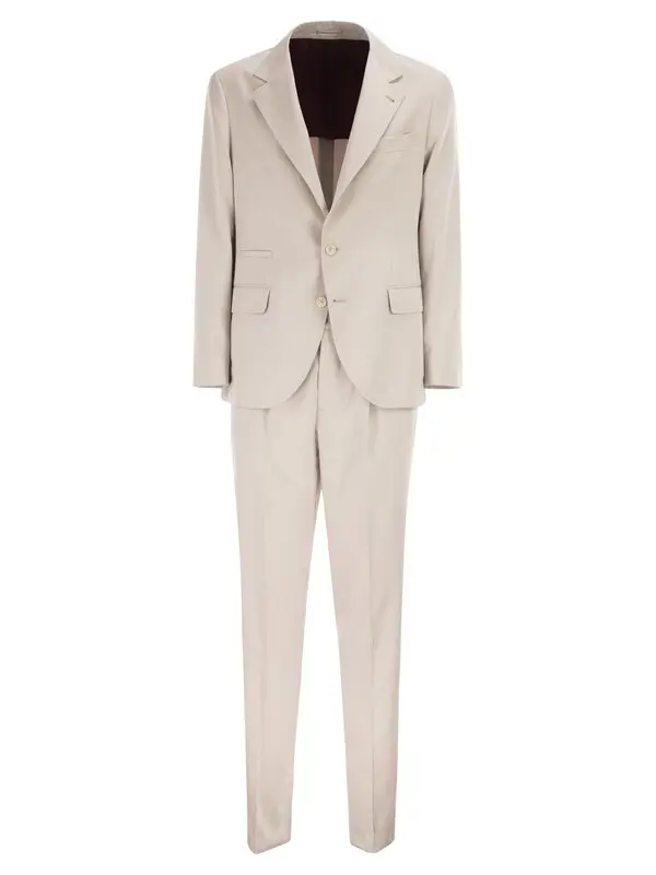 Brunello Cucinelli Silk Suit With Three-button Blazer - Cream