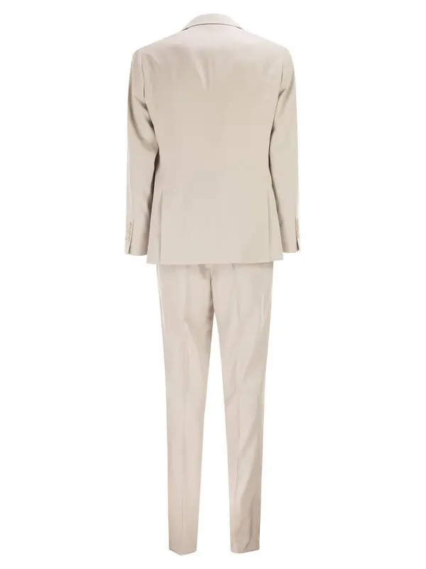 Brunello Cucinelli Silk Suit With Three-button Blazer - Cream