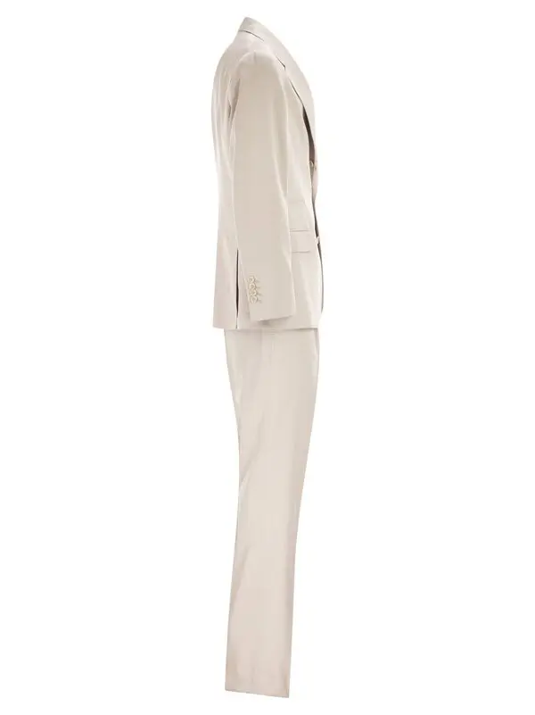 Brunello Cucinelli Silk Suit With Three-button Blazer - Cream