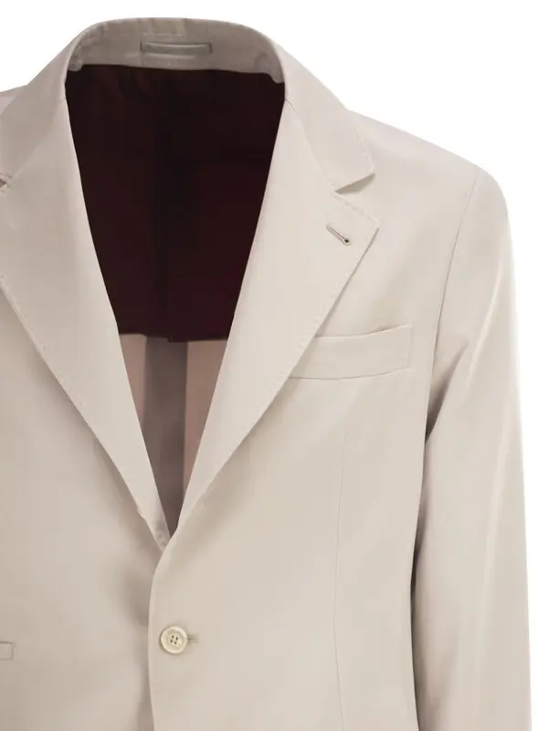 Brunello Cucinelli Silk Suit With Three-button Blazer - Cream