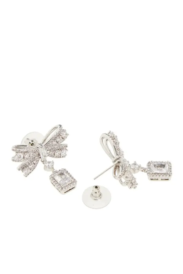 SELF-PORTRAIT Crystal Bow Drop Earrings