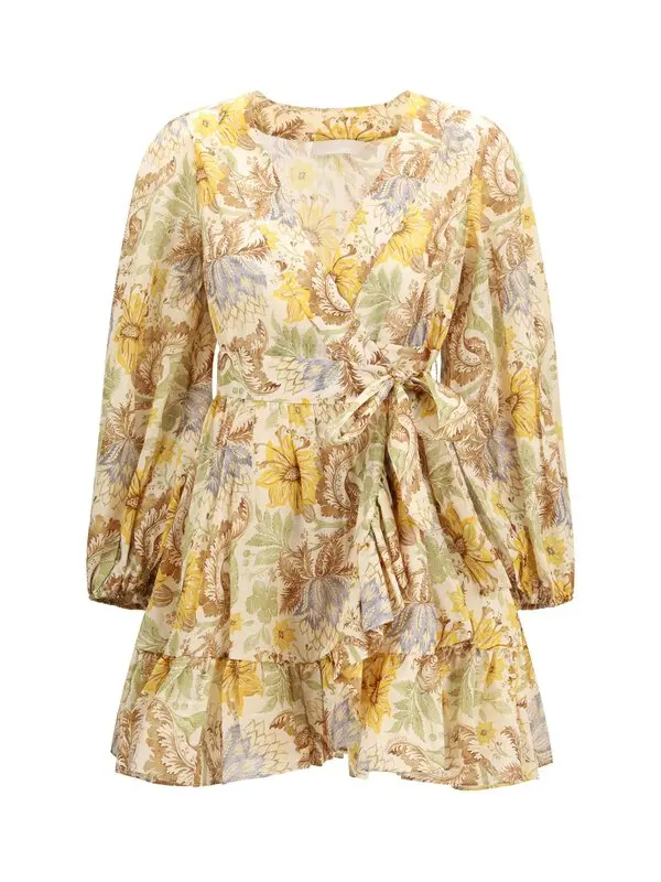 Zimmermann Daylight Wrap Mini Dress - Yellow