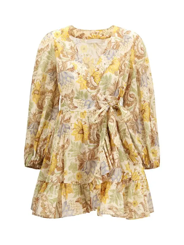 Zimmermann Daylight Wrap Mini Dress - Yellow