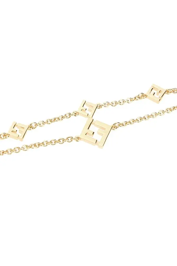 Fendi Gold Tone Logo Chain Bracelet