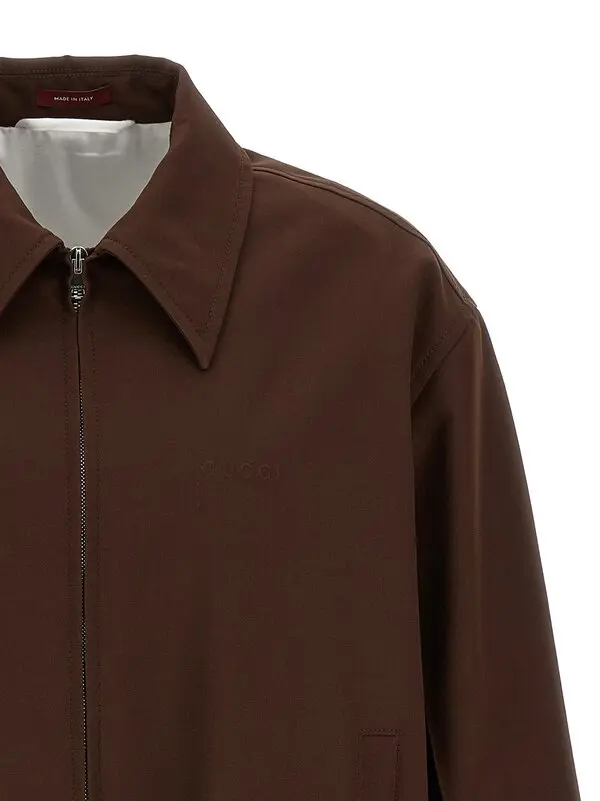 Gucci Wool Twill Zip-up Jacket