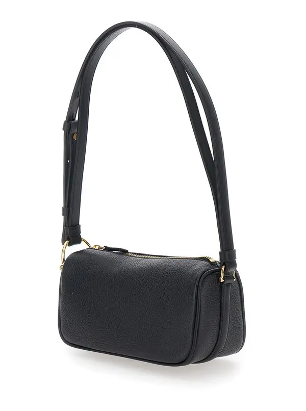 Gucci Black Grained Leather Mini Bag With Half Horsebit Detail - Multicolor