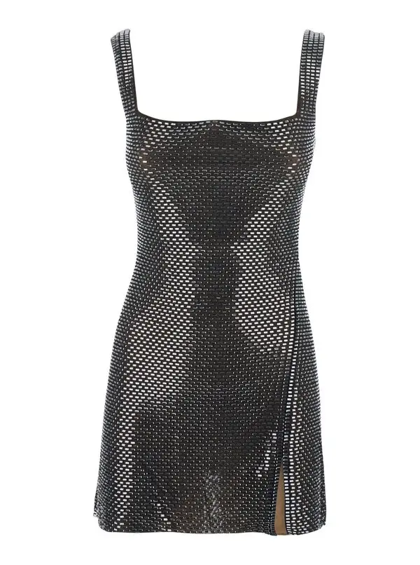 SELF-PORTRAIT Embellished Tech Fabric Dress - Multicolor