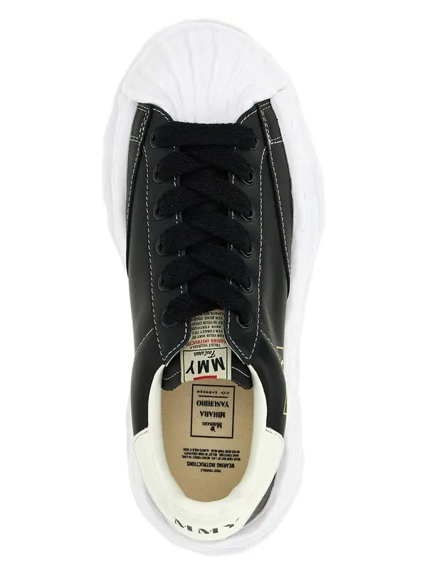 Mihara Yasuhiro Blakey Leather Lace-up Sneakers With Side Logo Print And Rubber Sole - Multicolor