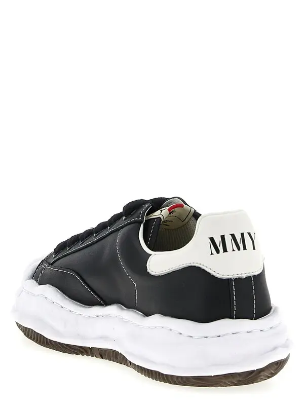 Mihara Yasuhiro Blakey Leather Lace-up Sneakers With Side Logo Print And Rubber Sole