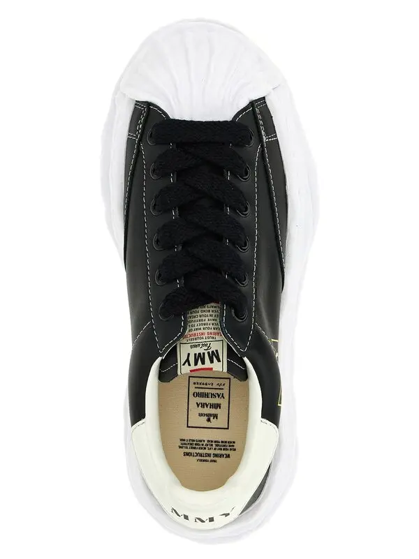 Mihara Yasuhiro Blakey Leather Lace-up Sneakers With Side Logo Print And Rubber Sole