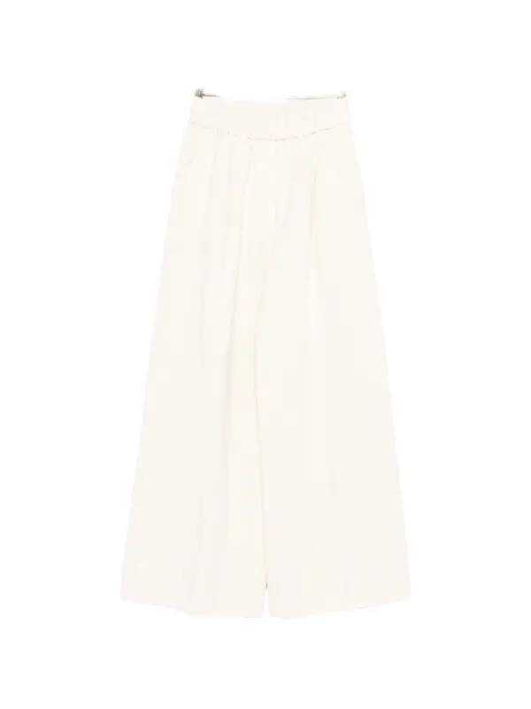 FORTE_FORTE Wide Leg Elasticated Waist Trousers - Multicolor