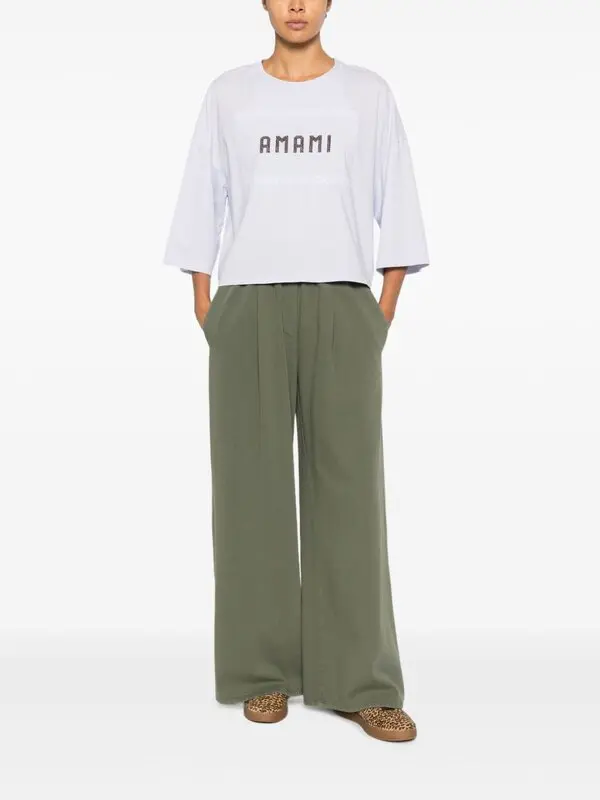 FORTE_FORTE Wide Leg Elasticated Waist Trousers - Multicolor