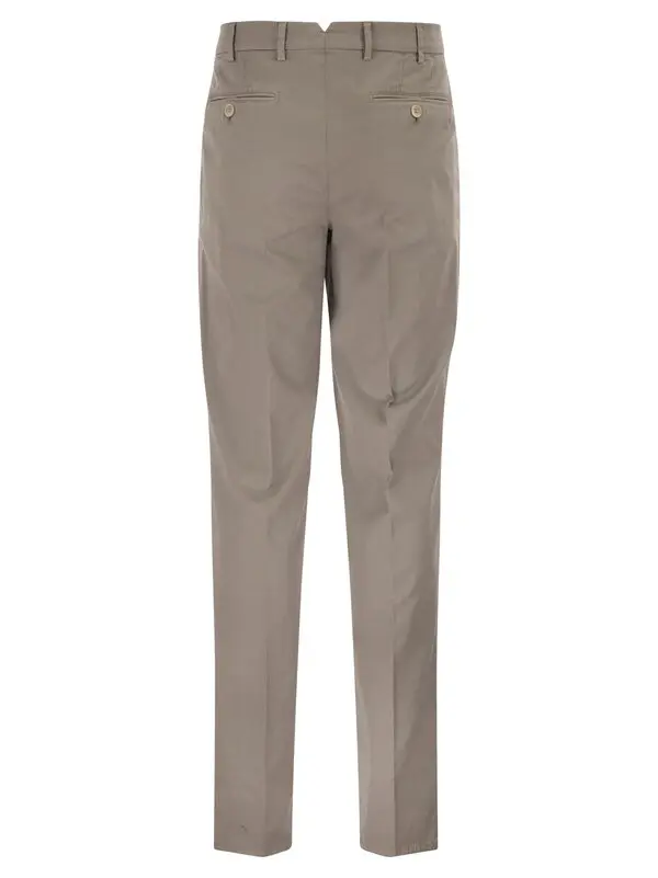 Brunello Cucinelli Italian Fit Cotton Gabardine Trousers - Multicolor