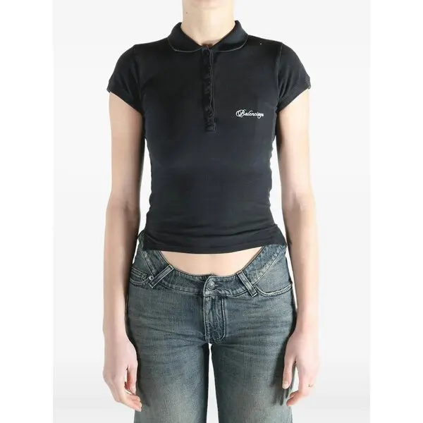 Balenciaga Point Collar Polo Top