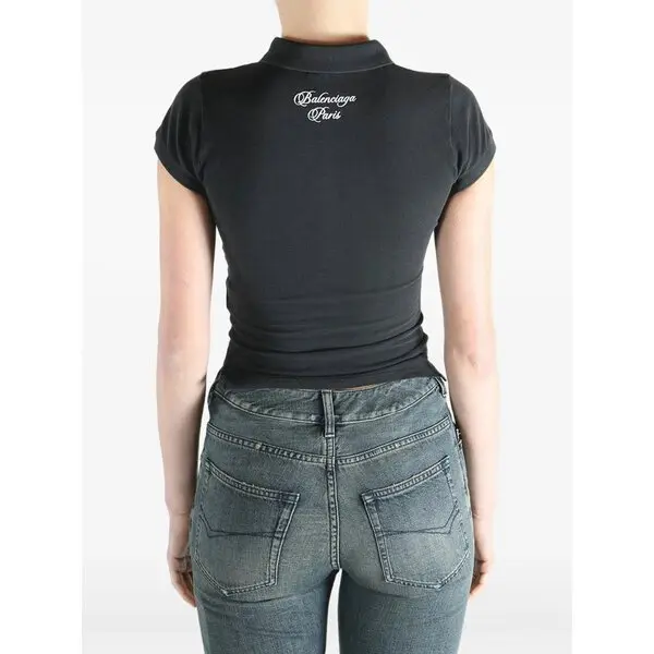 Balenciaga Point Collar Polo Top