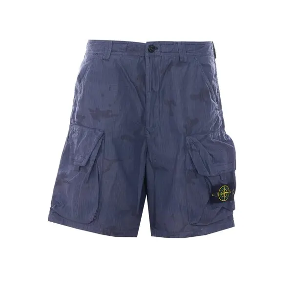 Stone Island Logo Patch Cargo Bermuda Shorts