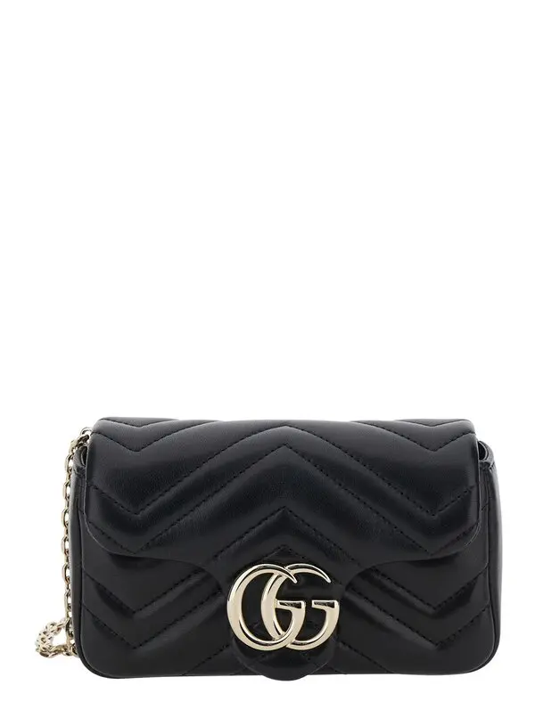 Gucci Ophidia Mini Bag With Gg Plate - Black
