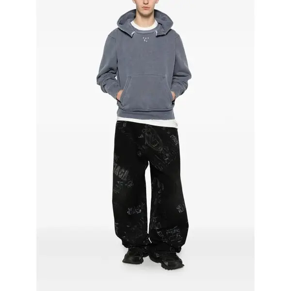 Balenciaga Wide-leg Jeans With Graphic Pattern