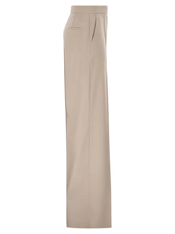 Max Mara Giron" Wool, Mohair, And Silk Wide-leg Trousers - Cream