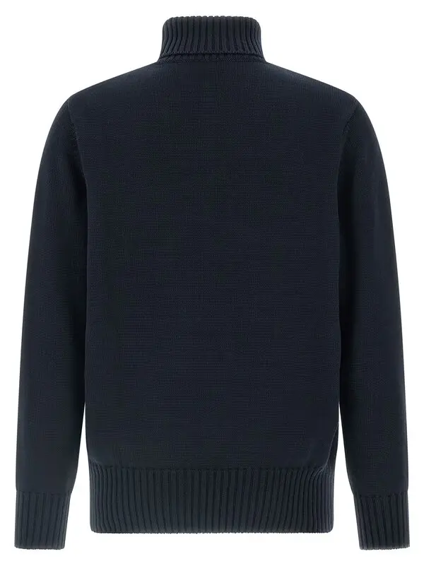 Givenchy Paris Embroidered Turtleneck Sweater - Blue