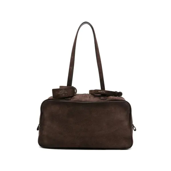 Balenciaga Suede Top Handle Bag - Brown
