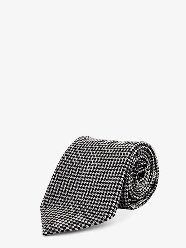 TOM FORD Silk Micro-pattern Neck Tie - Silver