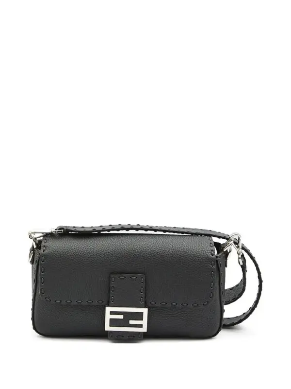Fendi Baguette Macro-stitch Messenger Bag - Gray
