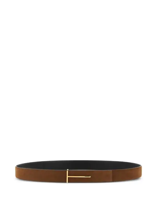 TOM FORD Reversible Belt With Logo Buckle - Brown