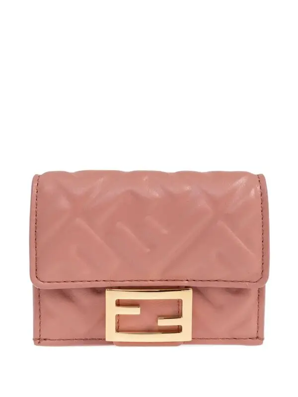 Fendi Nappa Leather Baguette Micro Trifold Wallet - Multicolor
