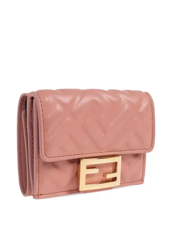 Fendi Nappa Leather Baguette Micro Trifold Wallet - Multicolor