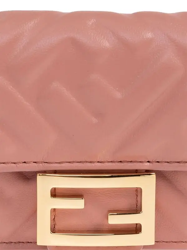 Fendi Nappa Leather Baguette Micro Trifold Wallet - Multicolor