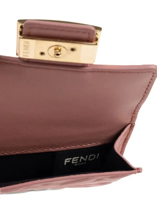 Fendi Nappa Leather Baguette Micro Trifold Wallet - Multicolor