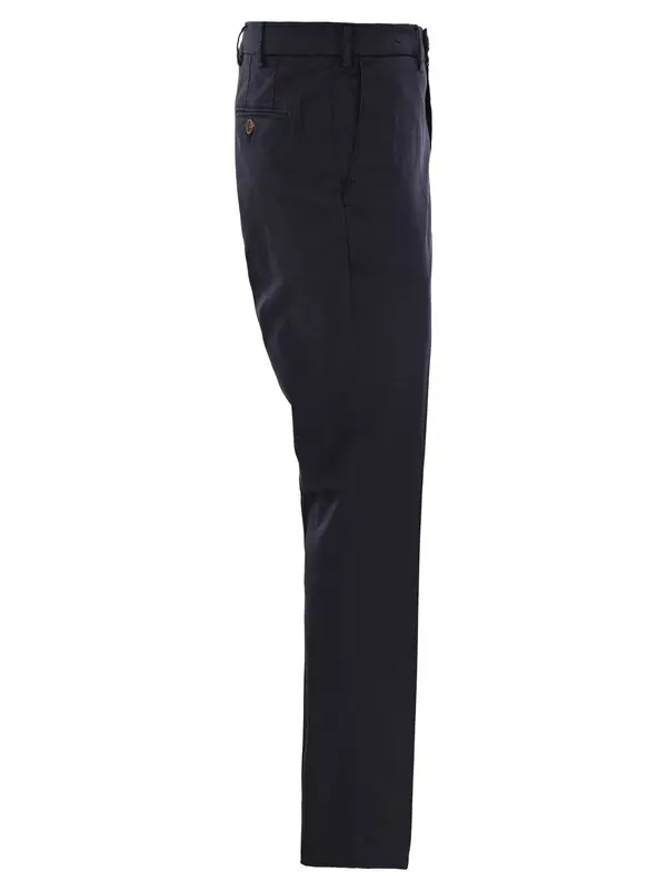 Brunello Cucinelli Italian Fit Cotton Gabardine Trousers - Blue