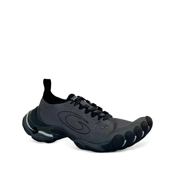 Balenciaga Grey Polyester Rubber Sole Sneakers - Gray