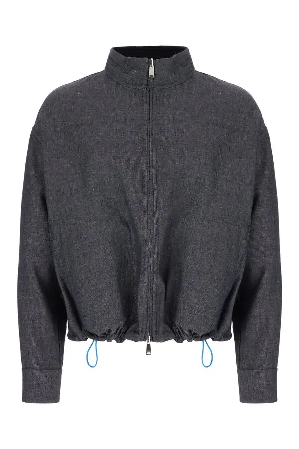 Fendi Zip-up Jacket With Drawstring Hem - Multicolor