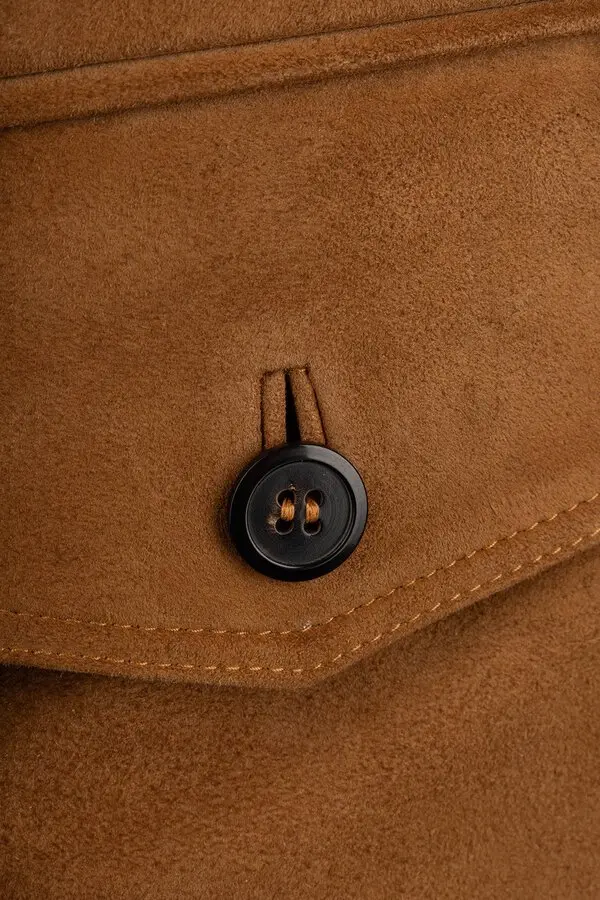 Prada Suede Button-detailed Collared Jacket