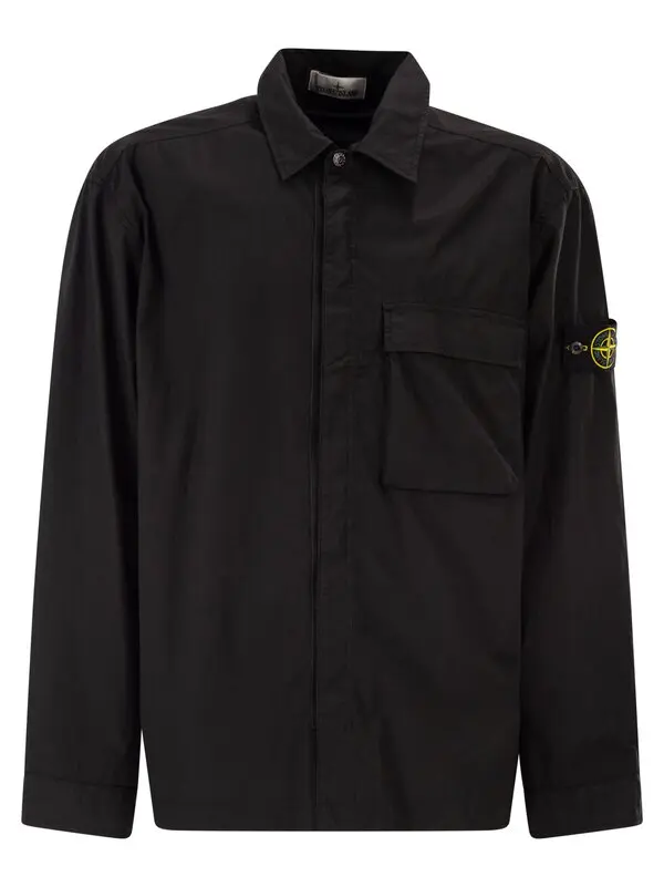 Stone Island Comfort Fit Overshirt With Press Studs