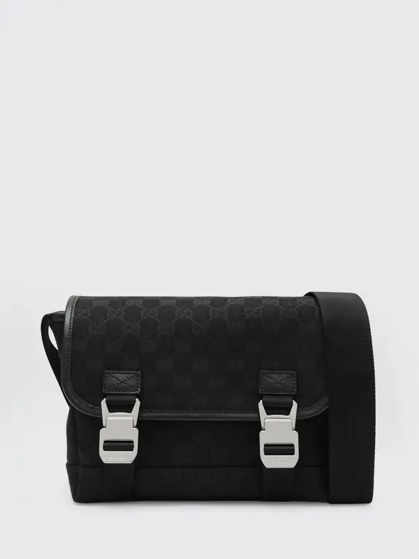 Gucci Monogrammed Shoulder Bag - Black