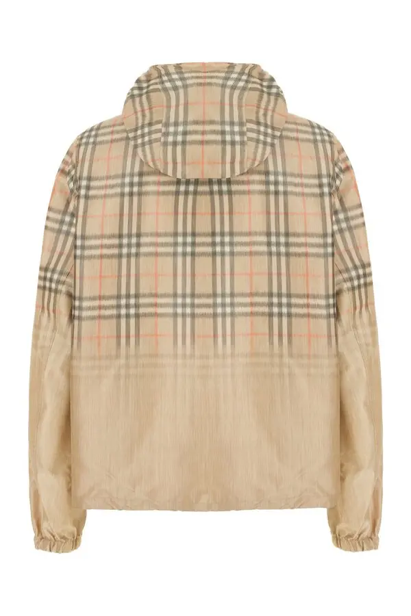 Burberry Hooded Jacket With Classic Check Print - Multicolor