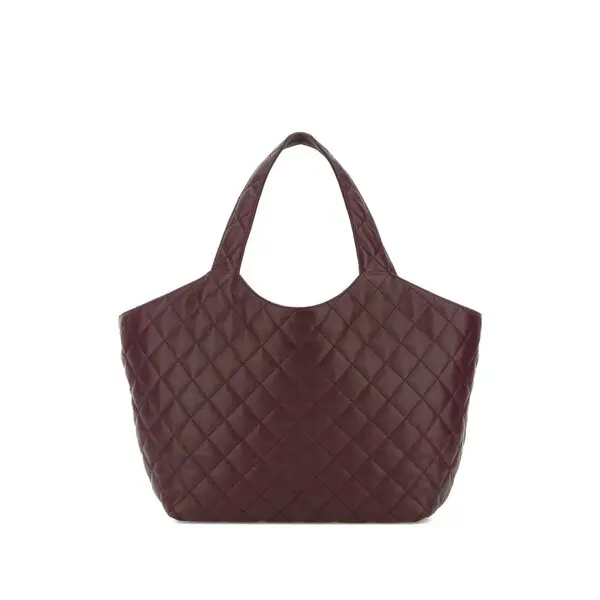Saint Laurent Quilted Leather Tote Bag With Gold-tone Logo - Red