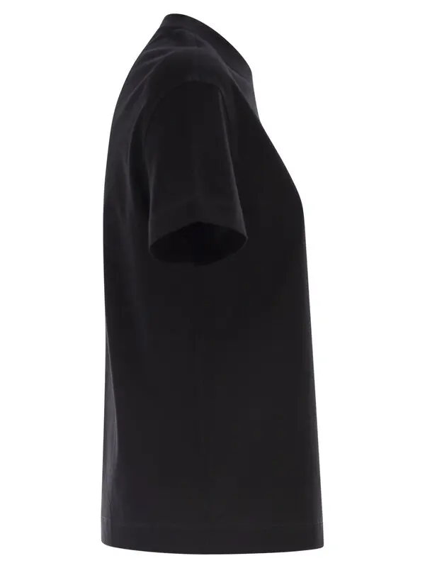 Brunello Cucinelli Cotton Jersey T-shirt With Embellished Pocket - Black