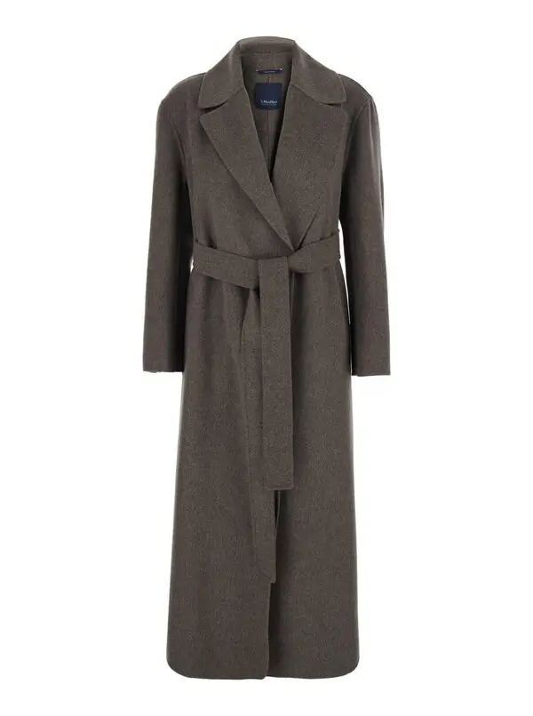 Max Mara Wool Coat With Notched Lapel And Belt