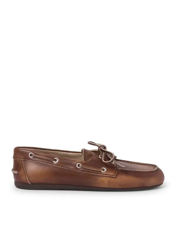 Miu Miu Decolored Leather Boat Loafers - Multicolor
