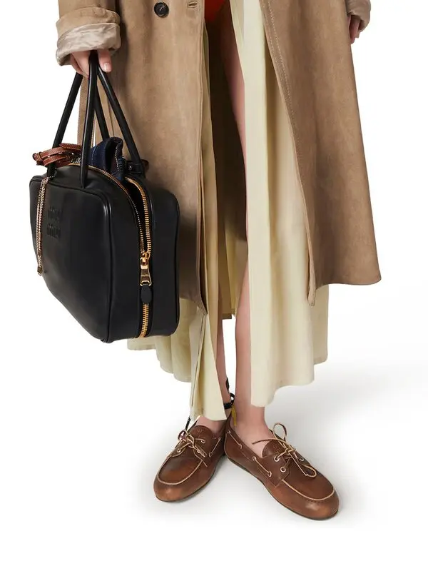 Miu Miu Decolored Leather Boat Loafers - Multicolor