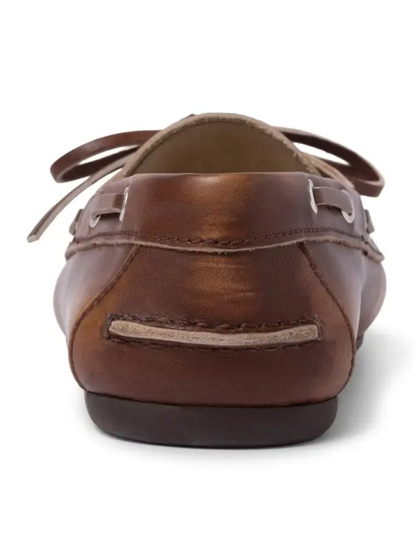 Miu Miu Decolored Leather Boat Loafers - Multicolor
